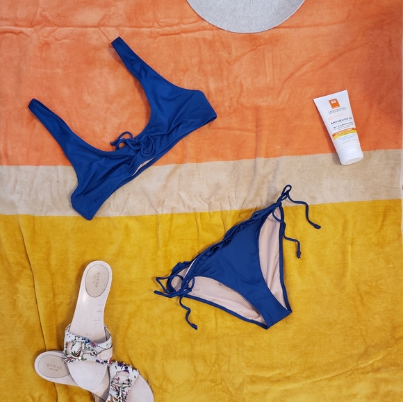 J Crew Swim Jcrew Playa Royal Blue Bikini Medium Poshmark